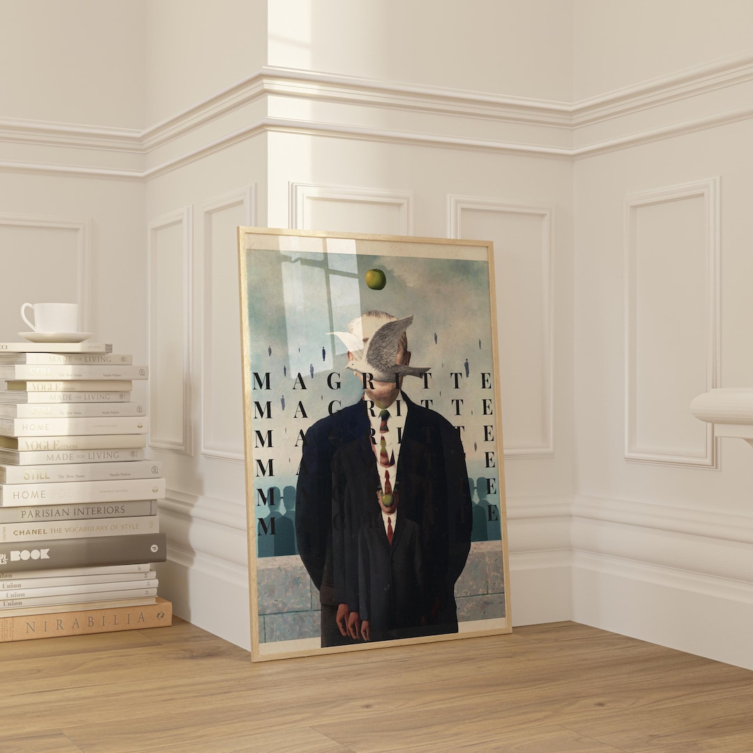 Rene Magritte Surreal Portrait Art Print: Contemporary Collage - Etsy