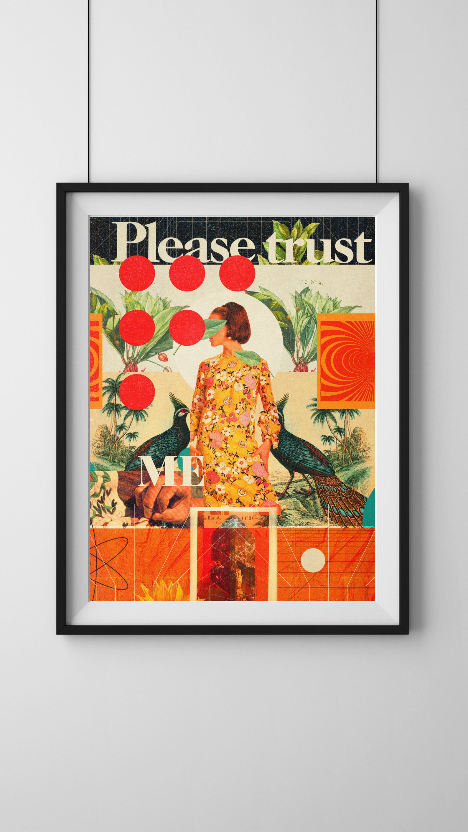 Please Trust Me Print surreal Collage Art,elegant Wall Decor, Retro Art ...