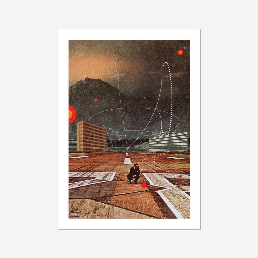 Tracing Your Steps Art Print collage, Art, Retro, Space, Futuristic ...