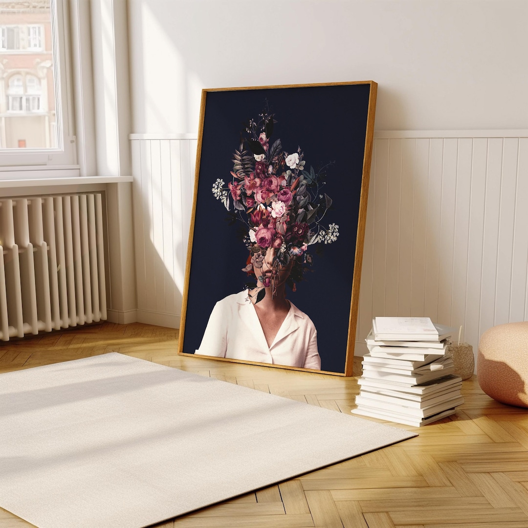 Rose Memoir Art Print - [flower Head Portrait Collage Art, Retro ...