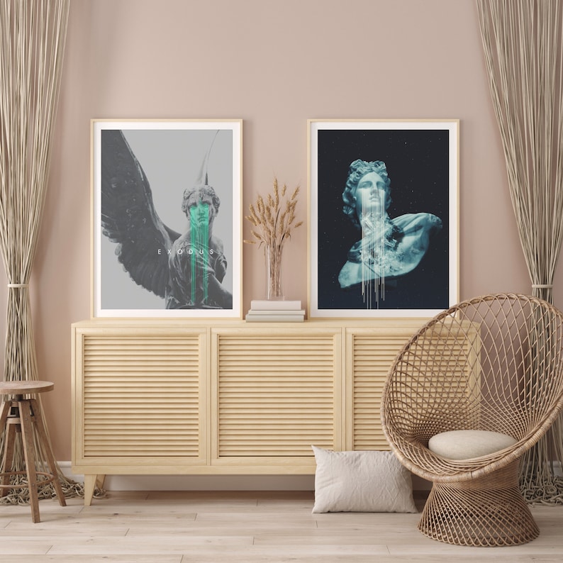 Exodus Art Print [statue Print, Sculptural Contemporary Wall Decor ...