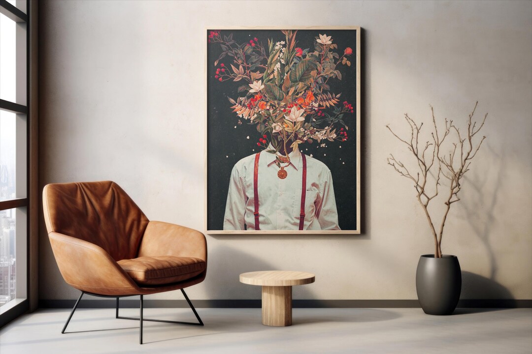 Foliage - [flower Head Art Print, Elegant Floral Portrait, Retropop ...