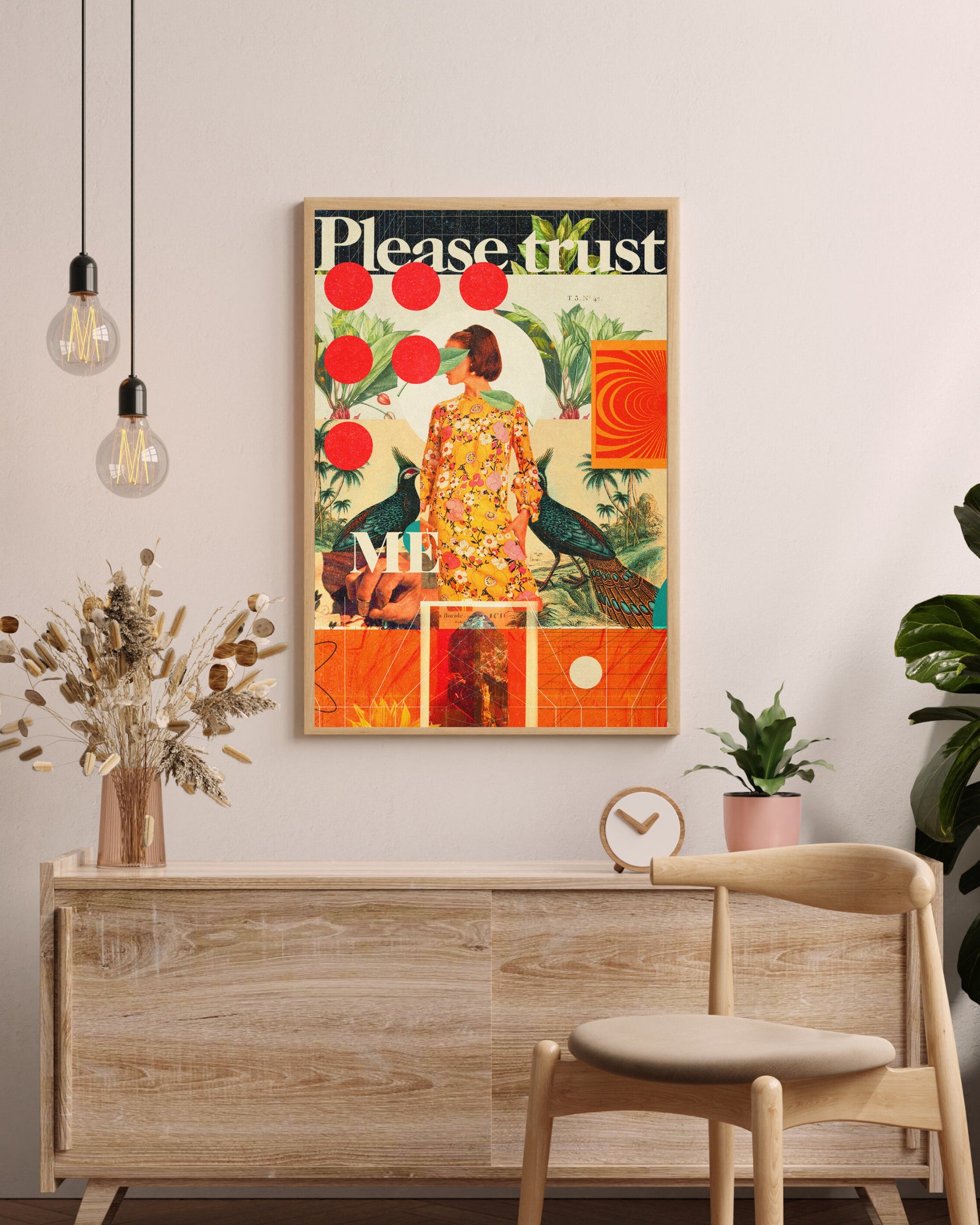 Please Trust Me Print surreal Collage Art,elegant Wall Decor, Retro Art ...