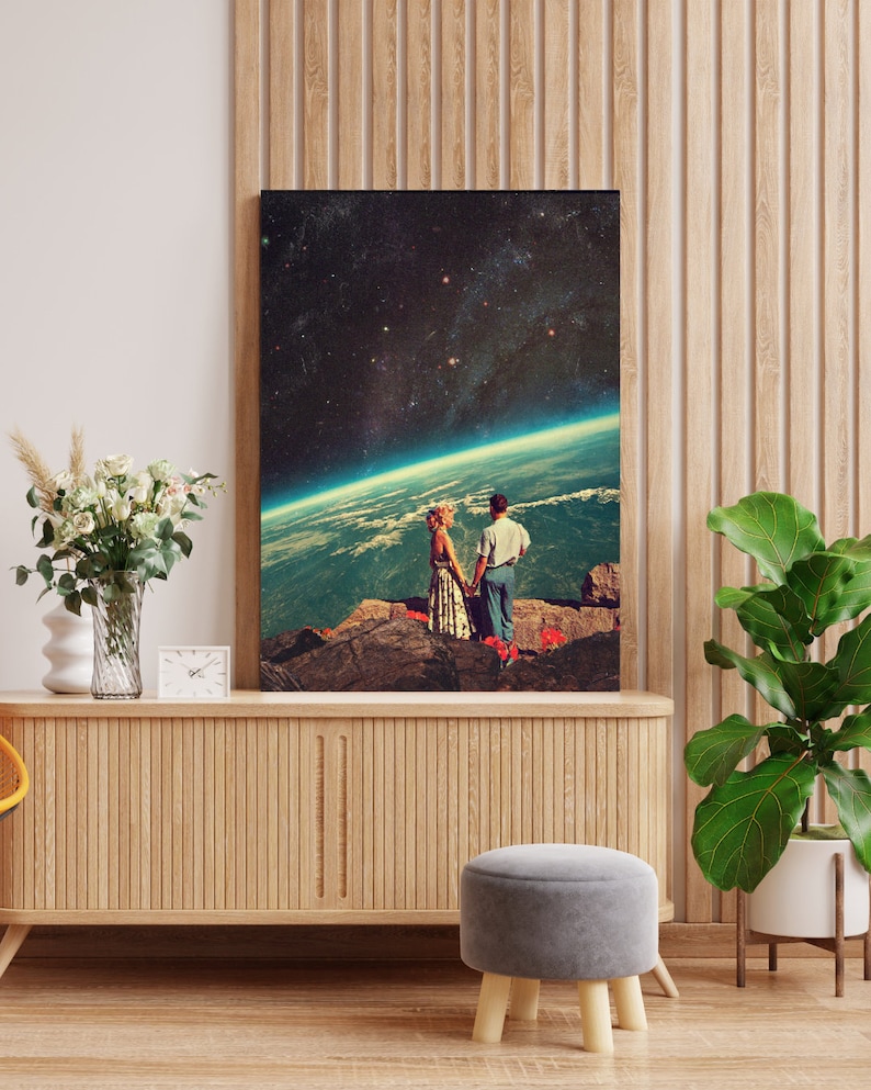 Love surreal Art Print Space Collage Art Retro Inspired - Etsy