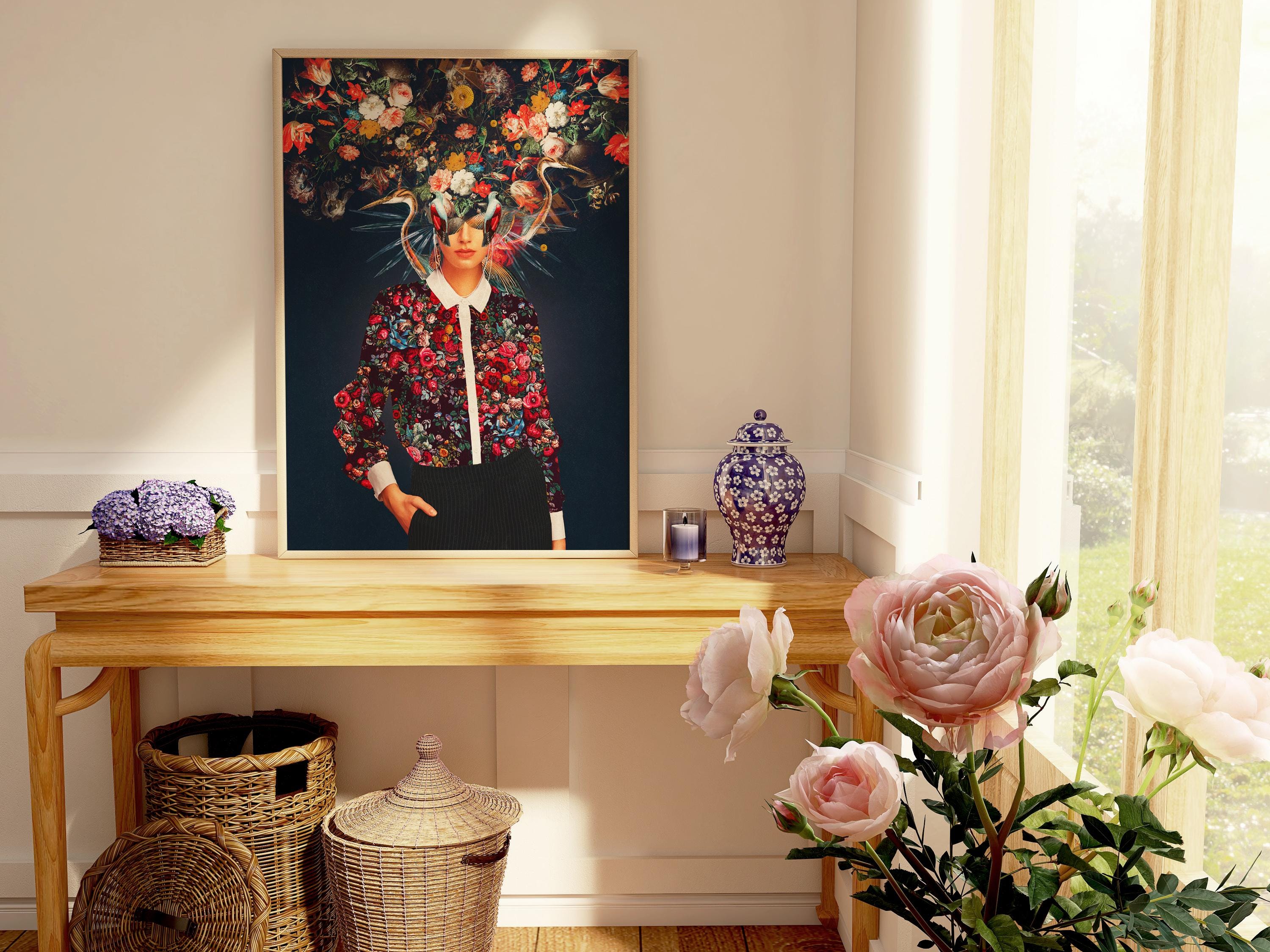 Your Head Was Full of Colors Print - [flower Head Art Print, Elegant ...