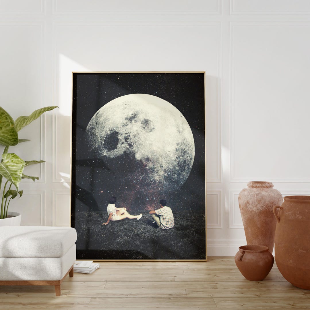My Moon My Man My Love Art Print - [collage,romantic Art, Retro, Space ...