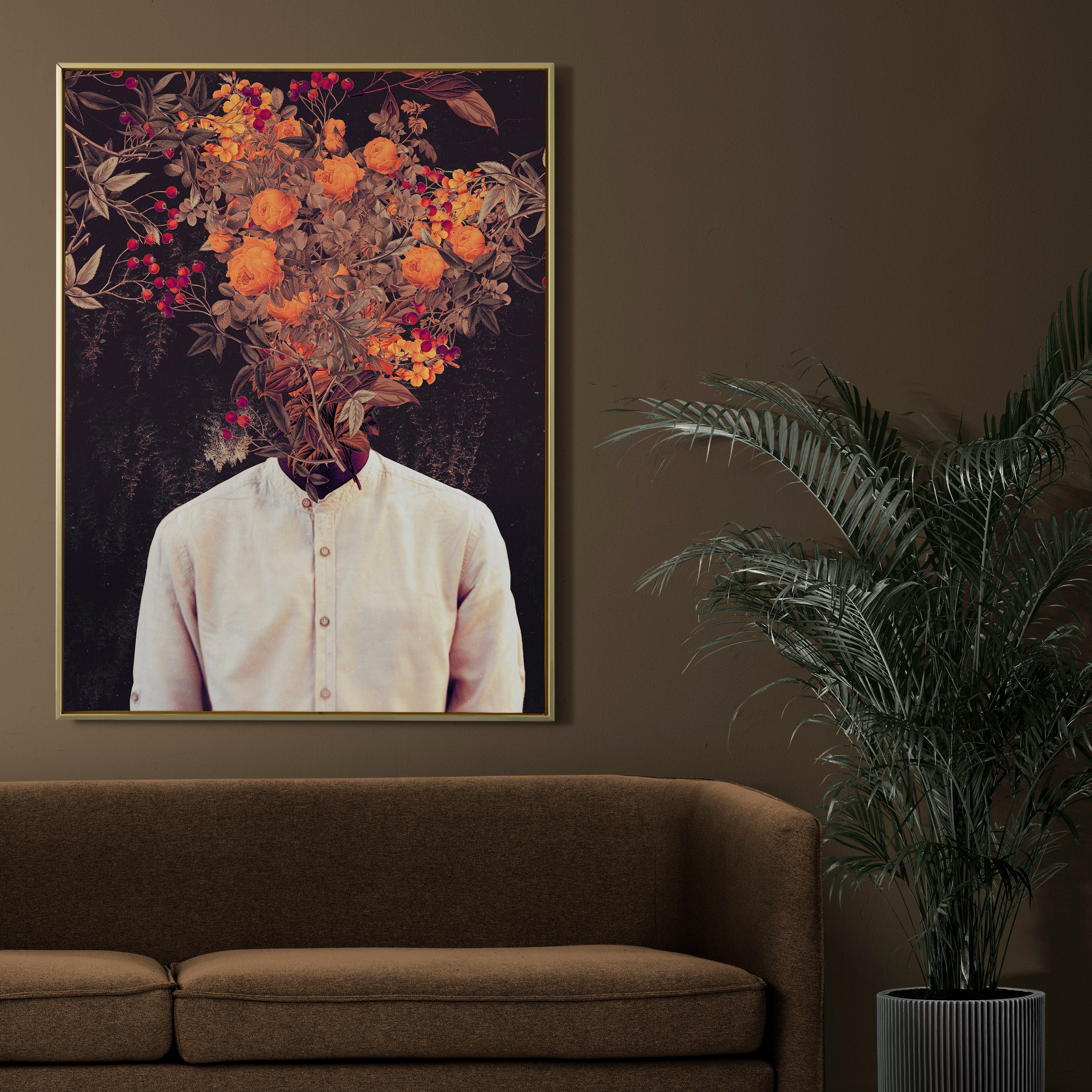 Bloom - [flower Head Collage Art, Surreal Floral Portrait, Retro ...