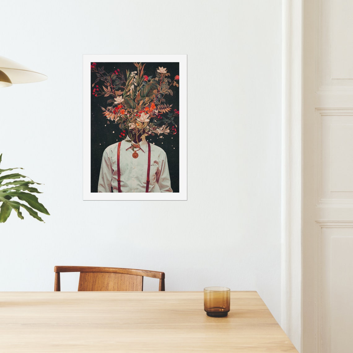 Foliage flower Head Art Print Elegant Floral Portrait - Etsy