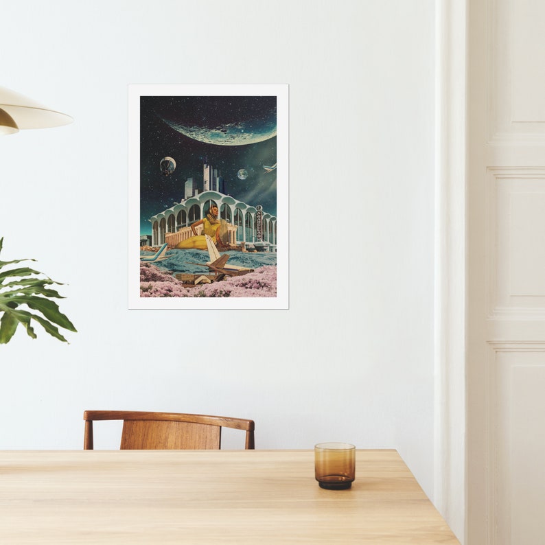 A Postcard From Year 2345 collage Art Print Retro Space - Etsy