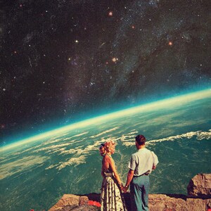 Love - [surreal Art Print, Space Collage Art, Retro Inspired Art ...