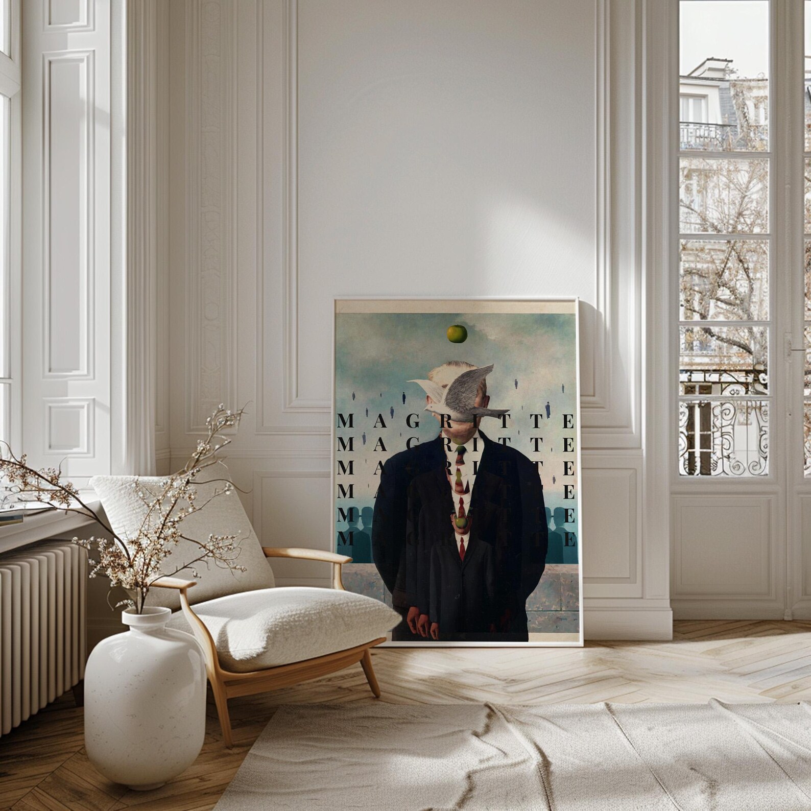 Rene Magritte Surreal Portrait Art Print: Contemporary Collage - Etsy