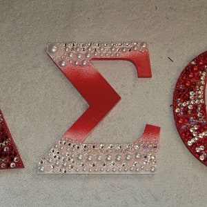 Custom Red Greek Letters - Etsy