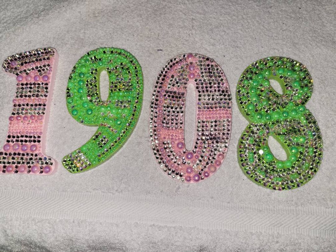 Custom Pink and Green Numbers - Etsy