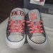 Custom Red/white Bling Shoes - Etsy