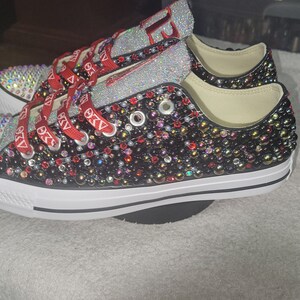 Custom Red/white Bling Shoes - Etsy