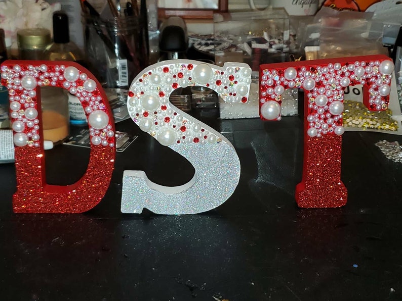 Custom Red/white Wood Letters - Etsy