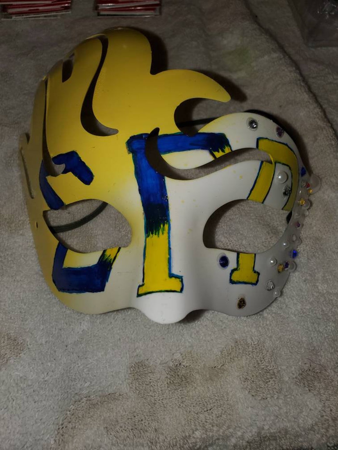 Custom Blue/yellow Mask - Etsy