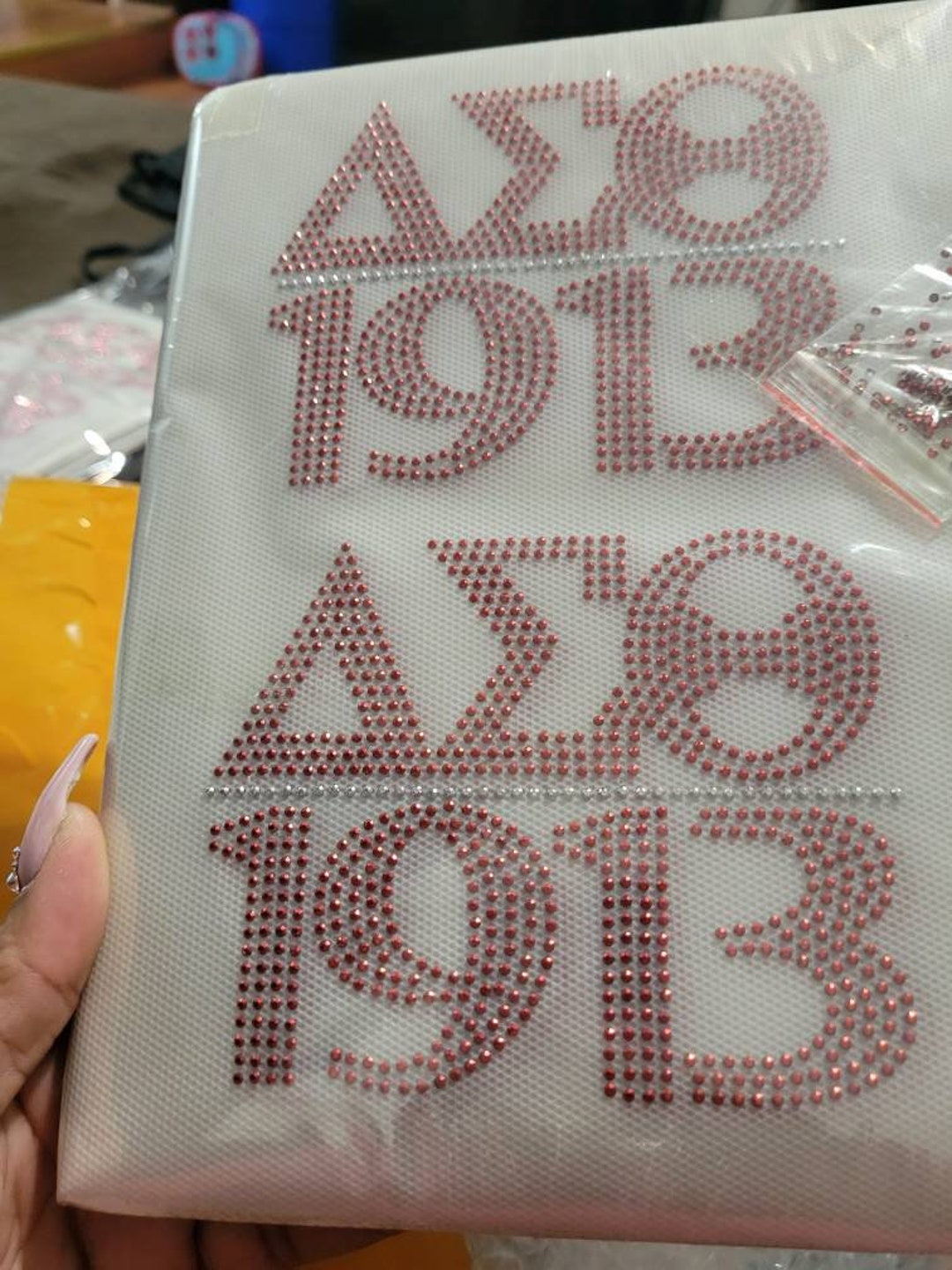 Custom Red/white Bling Transfers - Etsy