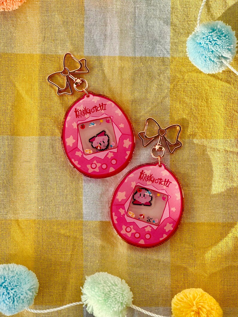 Kirby Tamagotchi Shaker Keychain - Etsy