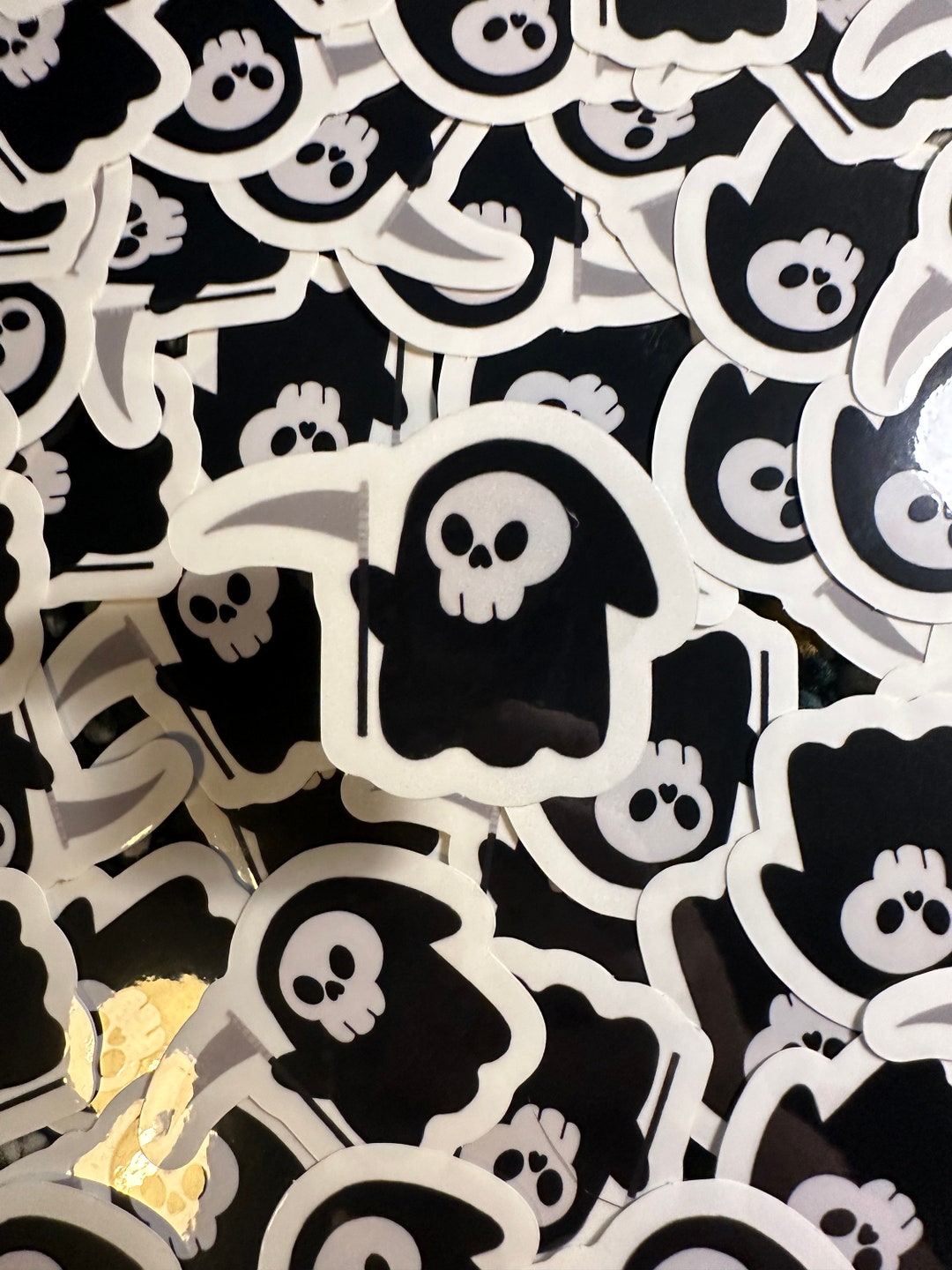 Grim Reaper Clear Sticker cute - Etsy
