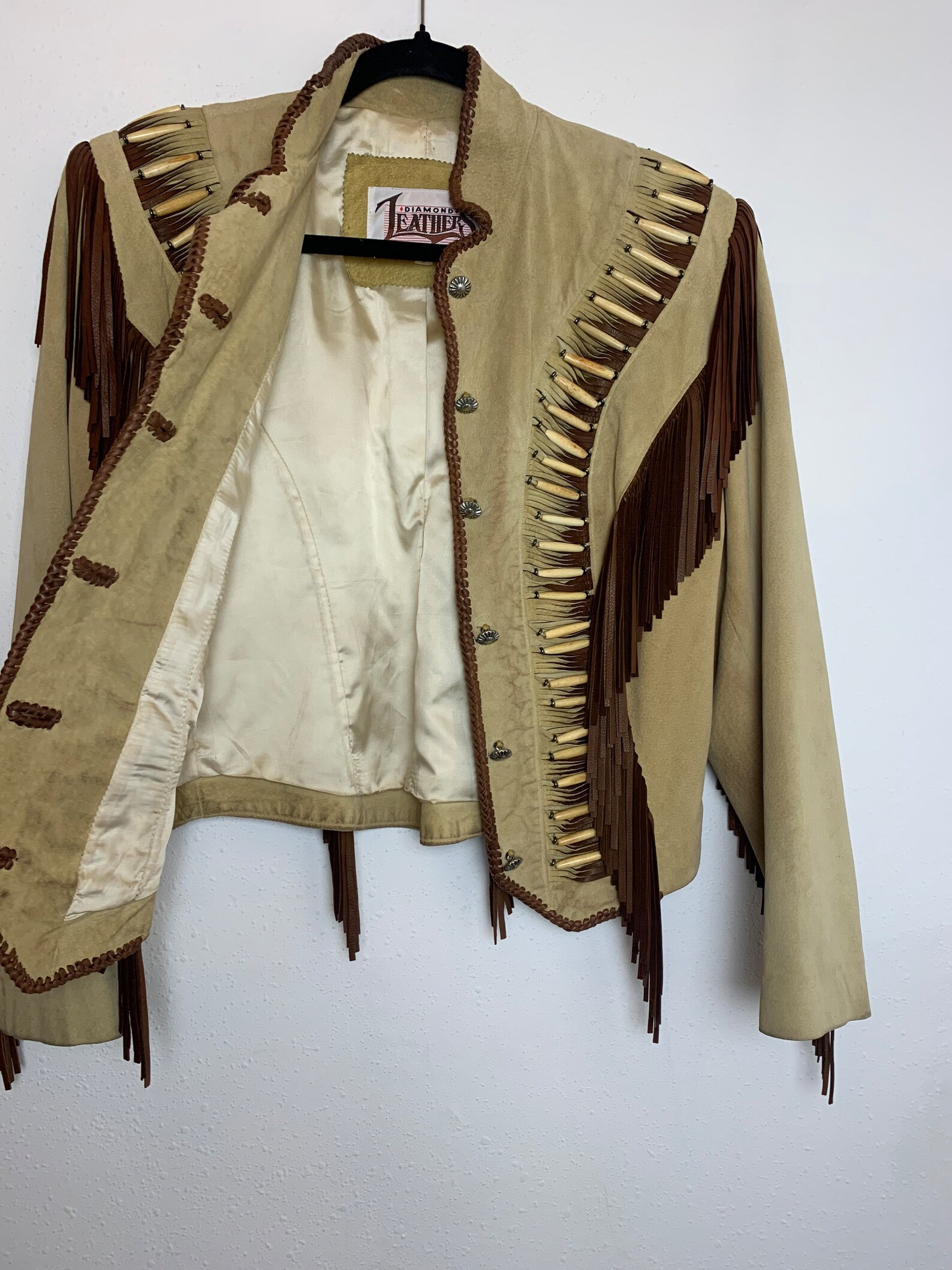 Diamond Leathers Suede Fringe Suede Jacket Size 8 - Etsy