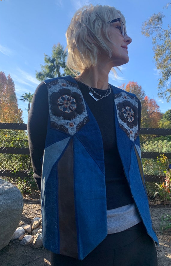 Vintage handmade denim vest - Gem