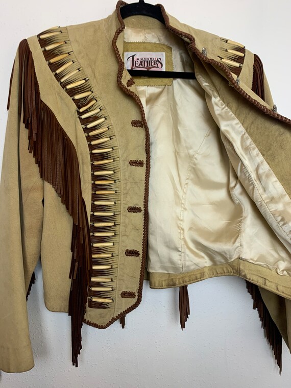 Diamond Leathers Suede Fringe Suede Jacket Size 8 - Gem