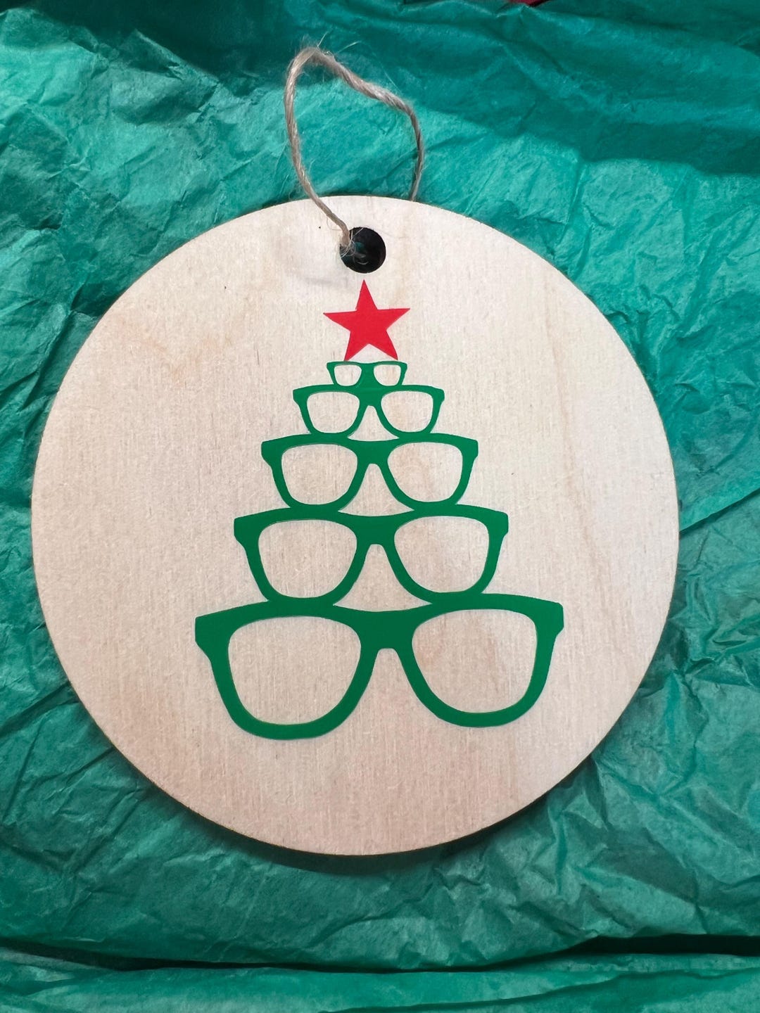 PREMIUM Double Sided Wood Eyeglass Tree Ornament! Optician, Optometrist ...