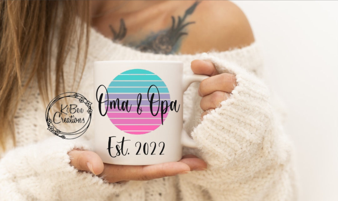 Oma & Opa Pregnancy Announcement Mug Oma and Opa Mug Gift for Grandparents New Grandparents I ...