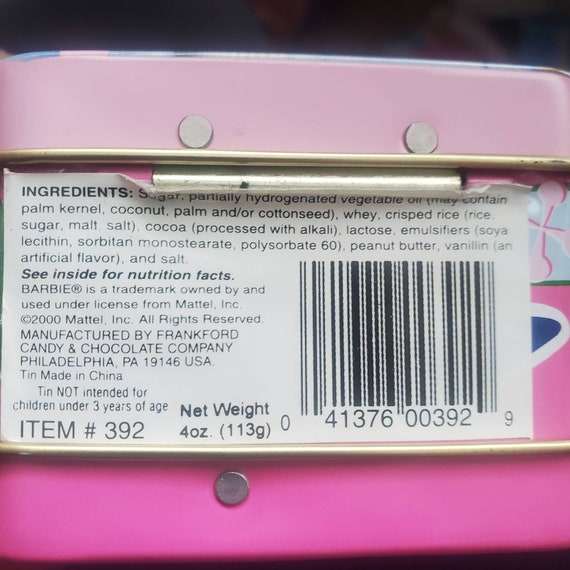 Vintage Early Y2k Barbie Small Metal Tin Lunch Box St… - Gem