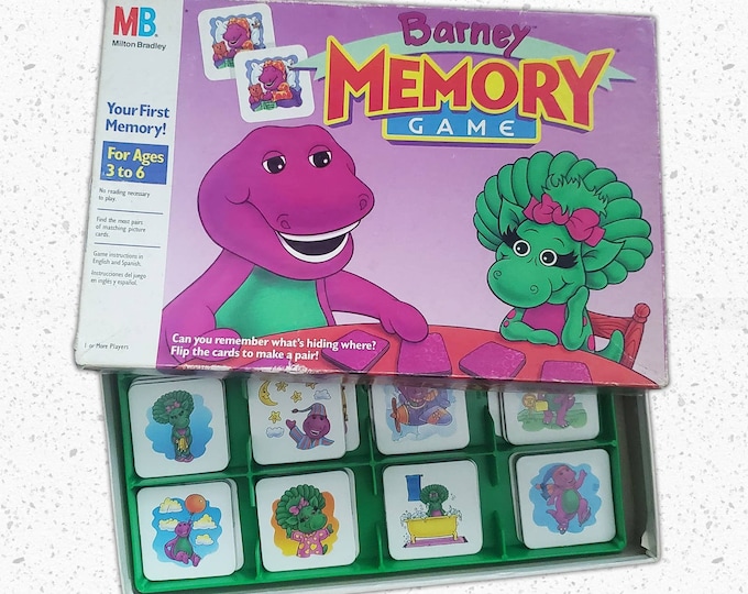 VTG 1990s Barney Memory Game by Milton Bradley - Etsy