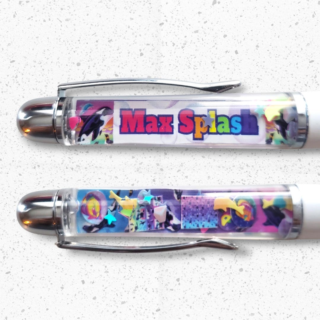 Handmade 90s Lisa Frank Inspired Max Splash Orca Floaty Glitter Pen - Etsy