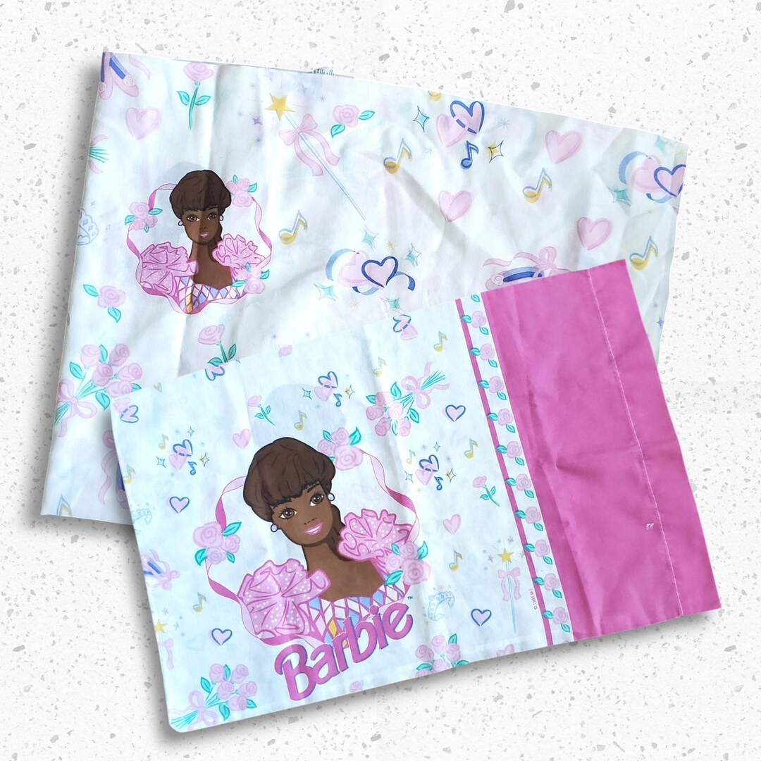 Vintage 90s Barbie Twin Sheet & Pillowcase Set - Etsy