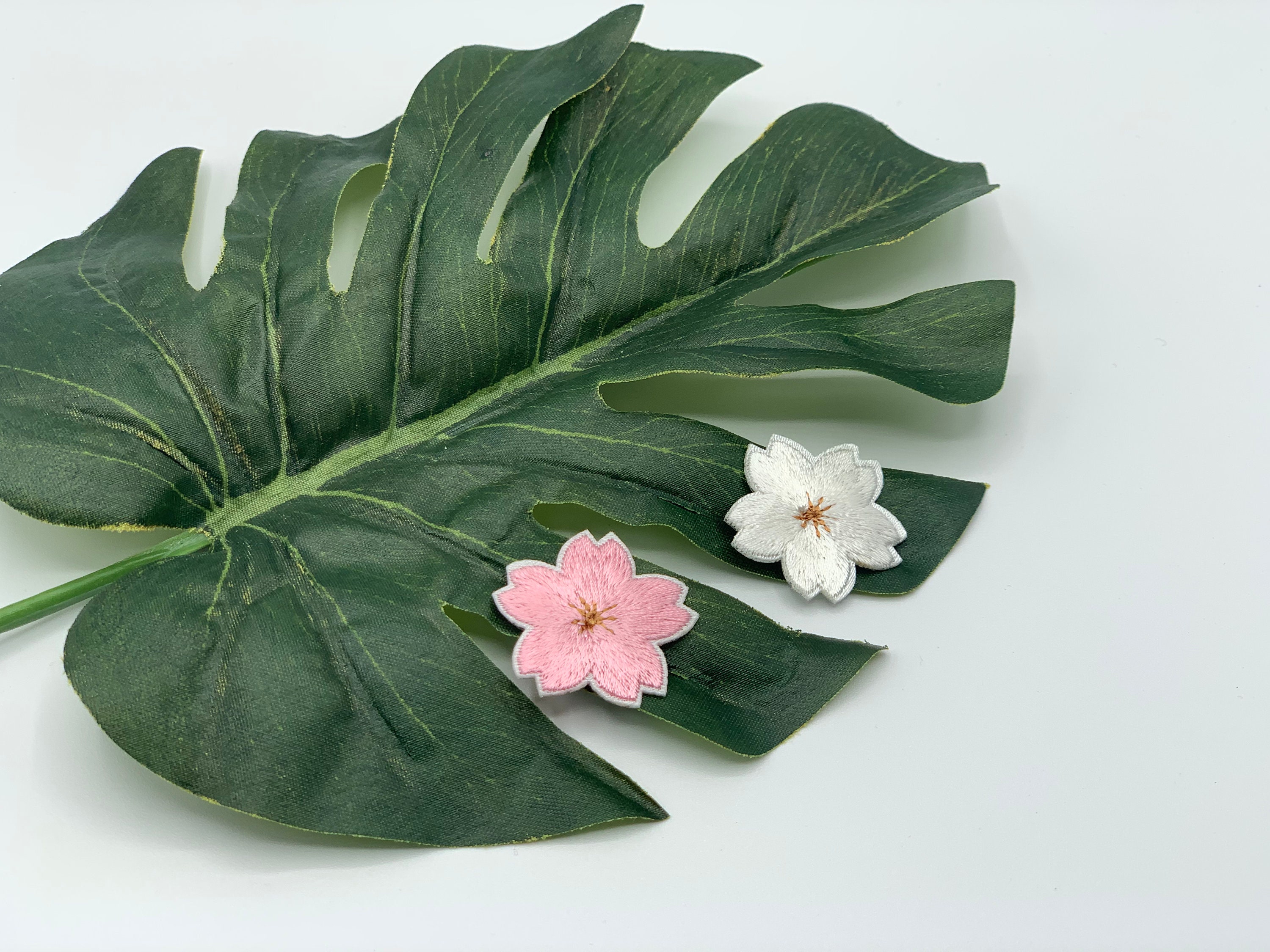 Set of 2 Sakura Patch Pink Sakura and White Sakura Flower Patch Iron On ...