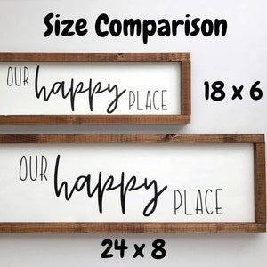 Our Happy Place Sign Framed Wooden Sign Home Decor Sign - Etsy