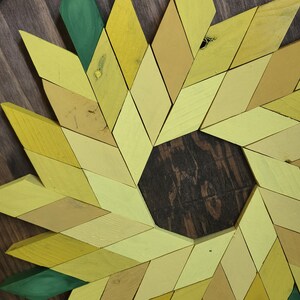 Geometric Wooden Wall Art Sunflower - Etsy