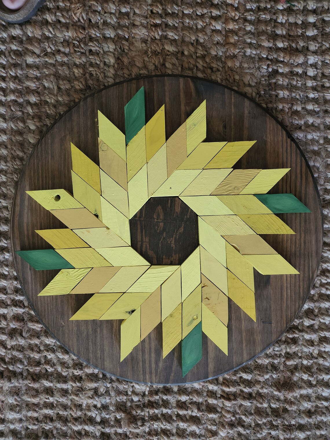 Geometric Wooden Wall Art Sunflower - Etsy