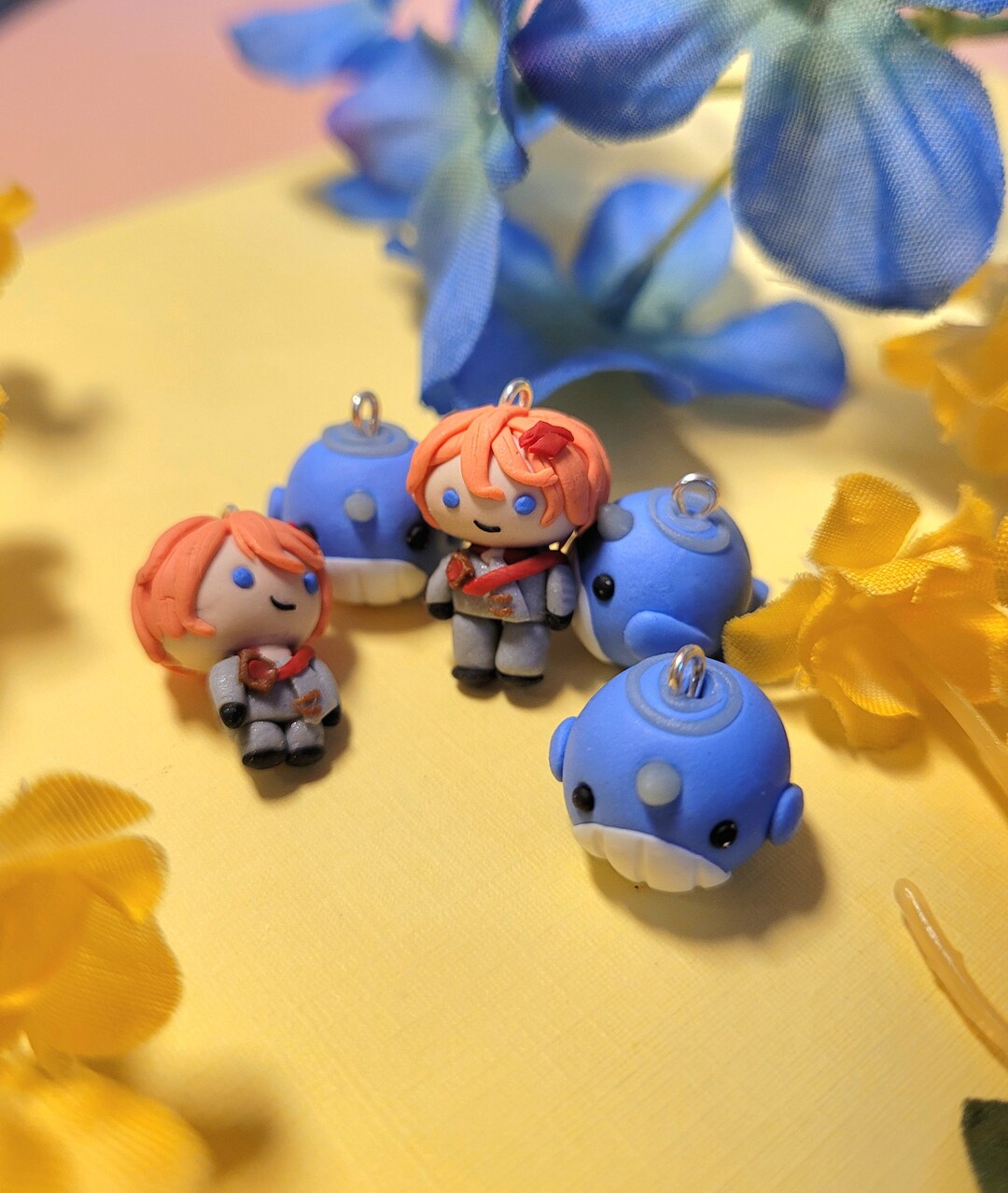 Tartaglia and Whale Clay Charms Childe Genshin Impact - Etsy