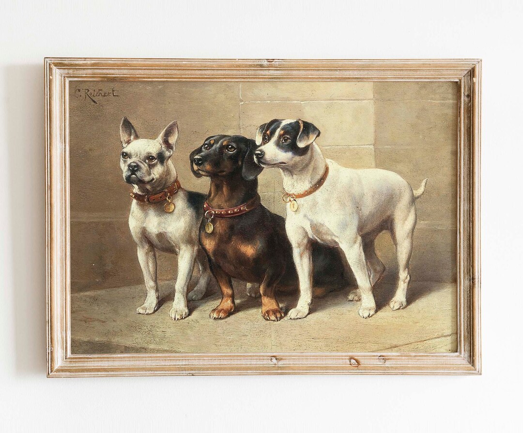 Three Dogs Painting | High Resolution Printable | Digital Download ...