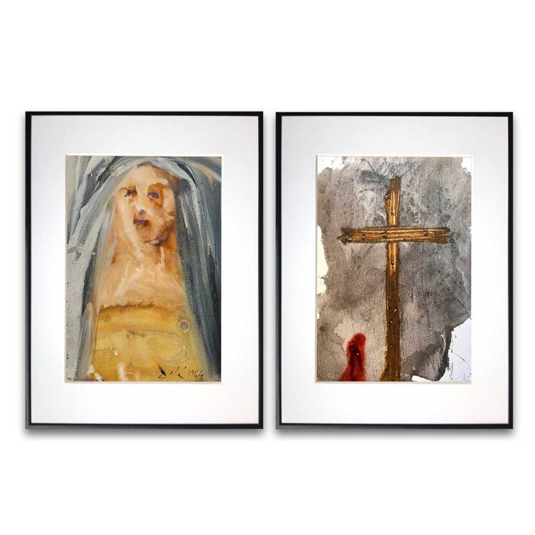 Set of 2 Salvador Dali Mary Mother of Sorrows Poster Canvas Bible Art ...