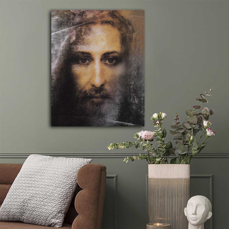 The Shroud of Turin Jesus Christ Face Canvas Print Real Face of Jesus ...