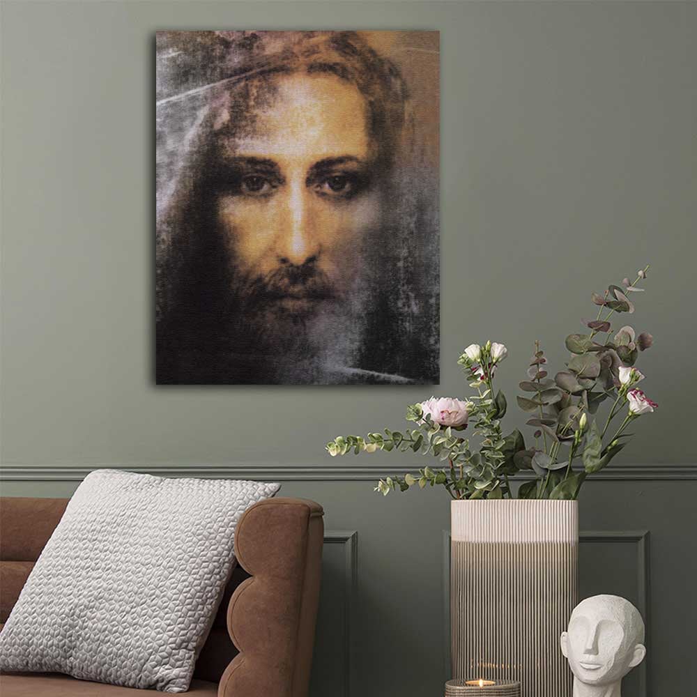 The Shroud of Turin Jesus Christ Face Canvas Print Real Face of Jesus ...