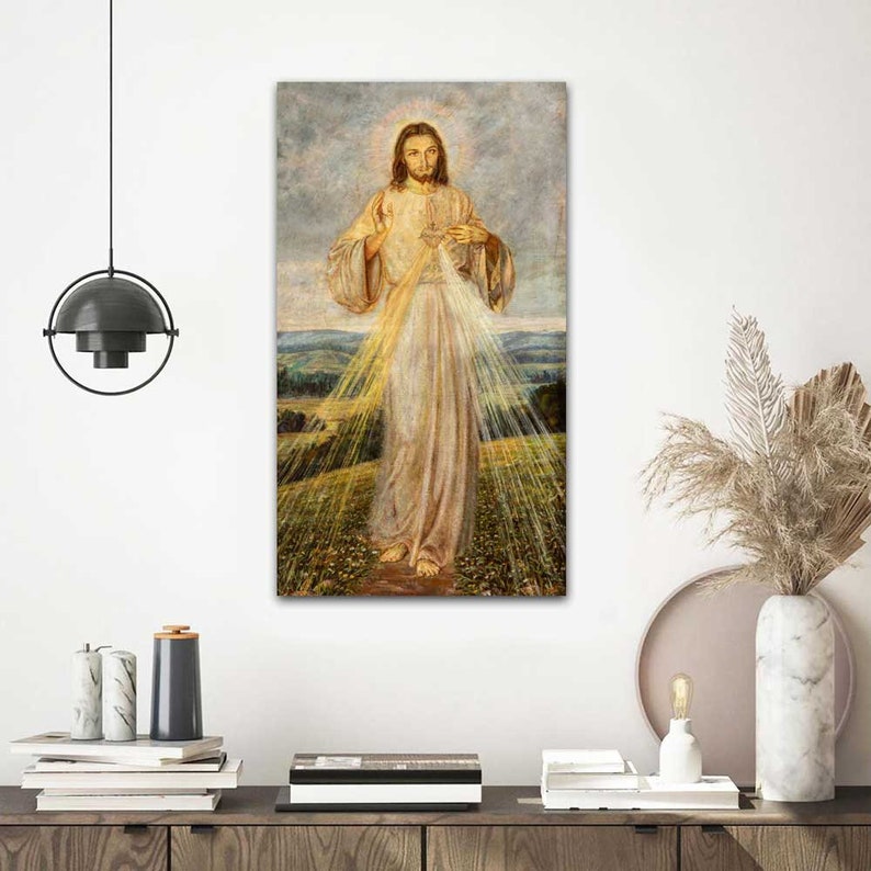 Divine Mercy Religious Painting Divine Mercy by Adolf Hyła From 1951 ...