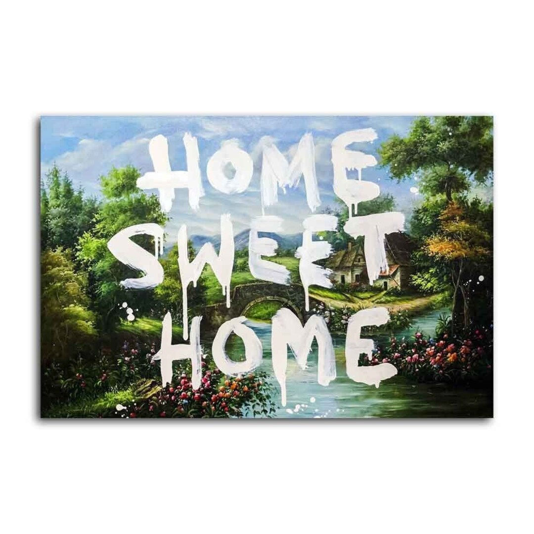 Banksy Sweet Home Contemporary Art Banksy Painting Print Modern Wall ...