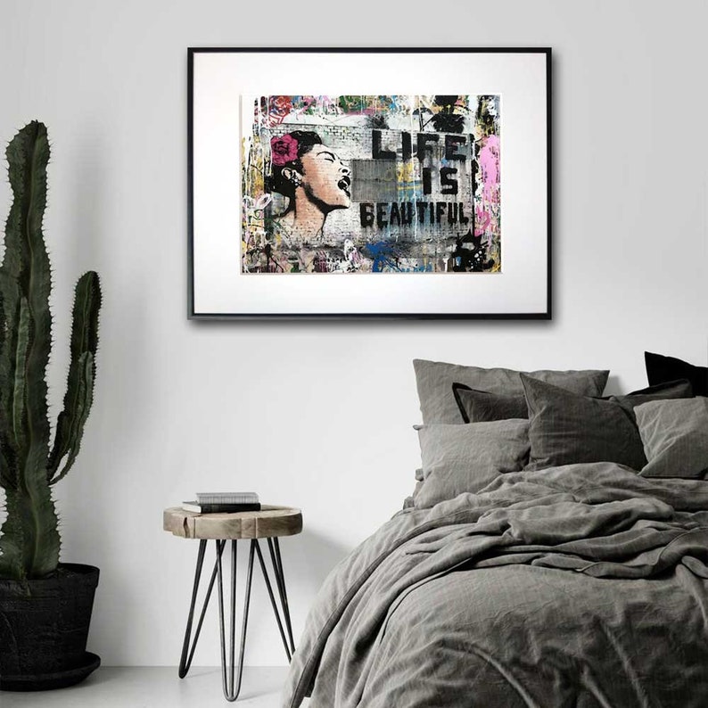 Banksy Life is Beautiful Wall Decor Graffiti Art Canvas - Etsy