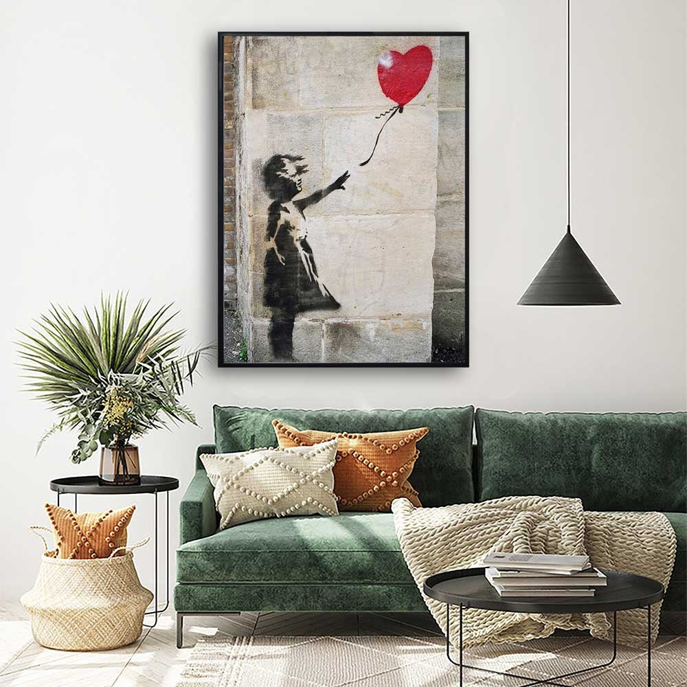 Banksy - Girl With a Red Heart Balloon - Girl With Balloon, Banksy ...