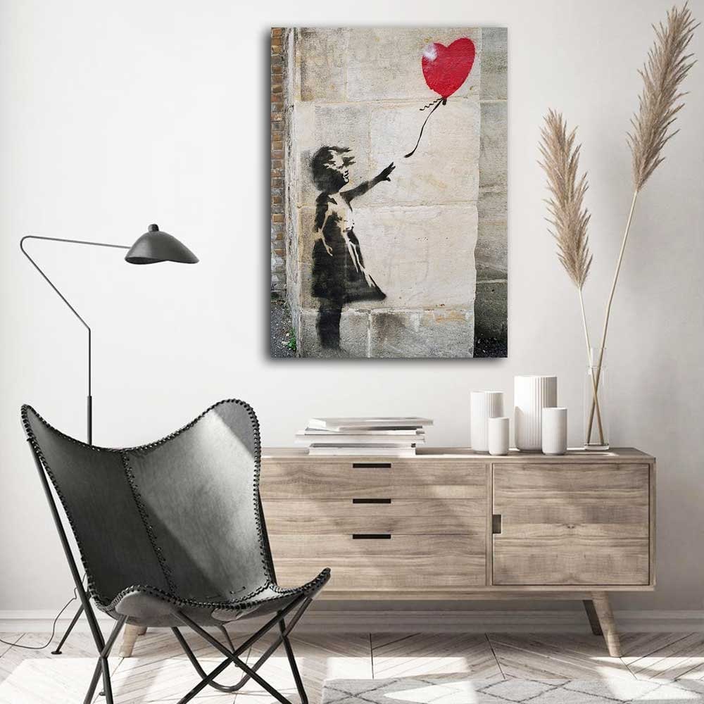 Banksy - Girl With a Red Heart Balloon - Girl With Balloon, Banksy ...