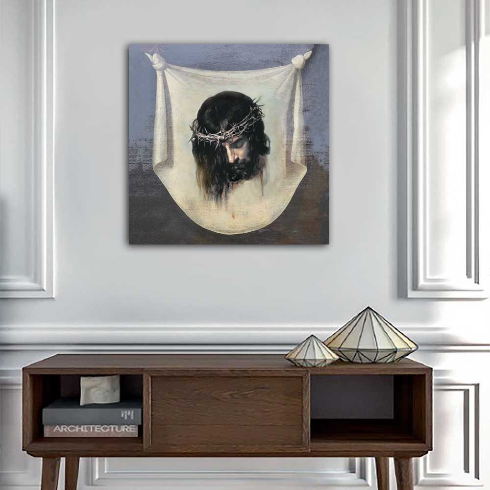 The Face of Jesus Weronika's Scarf Jesus Portrait Canvas Art Print ...