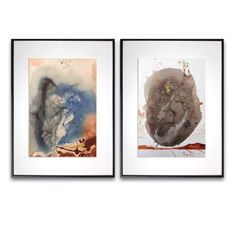 Set of 2 Creation of Adam and Animals Bible Sacra by Salvador Dali ...