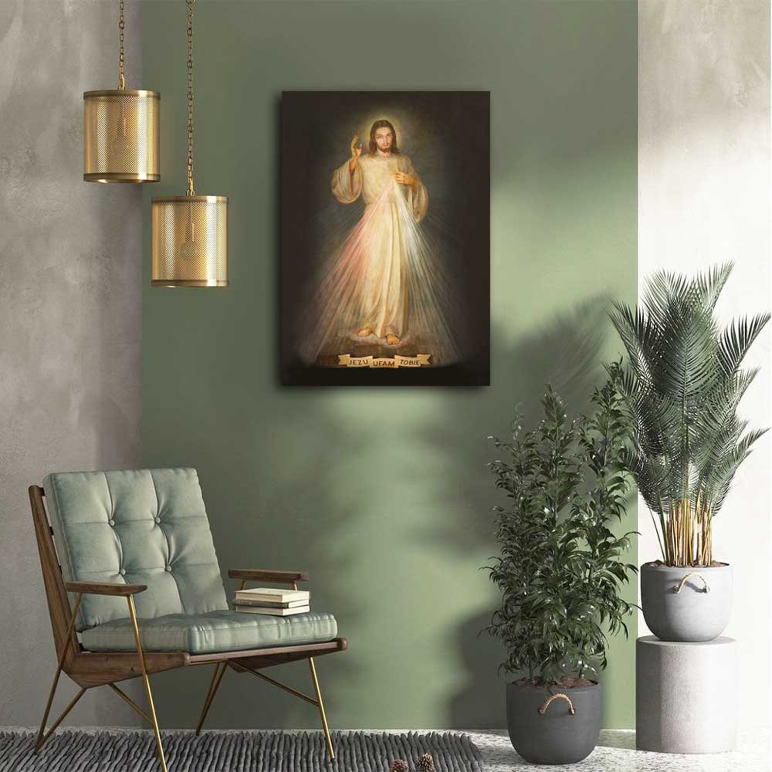 Divine Mercy Image, Adolf Hyla Original Jesus I Trust in You Canvas or ...